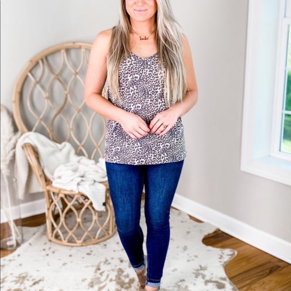 None | Tops | Spaghetti Strap Leopard Tank | Poshmark